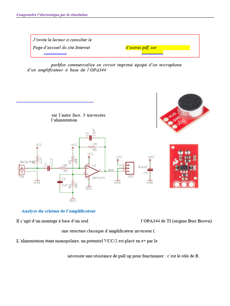 Amplificateur audio Sparkfun : simulation OPA344 | PDF | Amplificateur ...