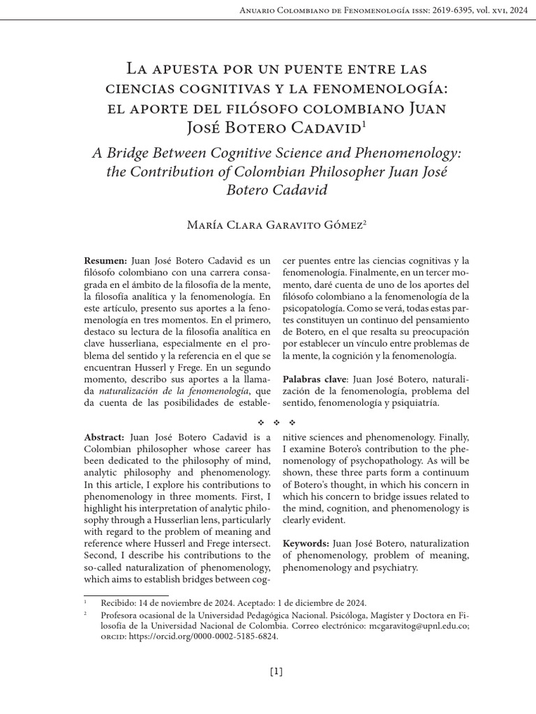 Aportes de Botero a la Fenomenología | PDF | Edmund Husserl | Experiencia