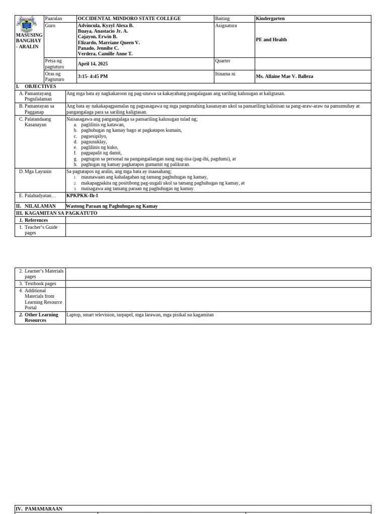 Kindergarten DLP | PDF