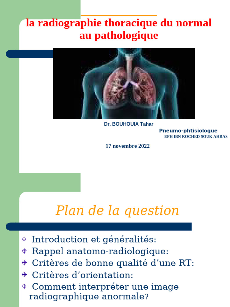 Radiographie Thoracique | PDF | Poumon | Thorax
