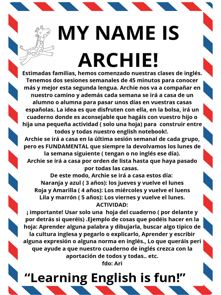 My Name is Archie! | PDF