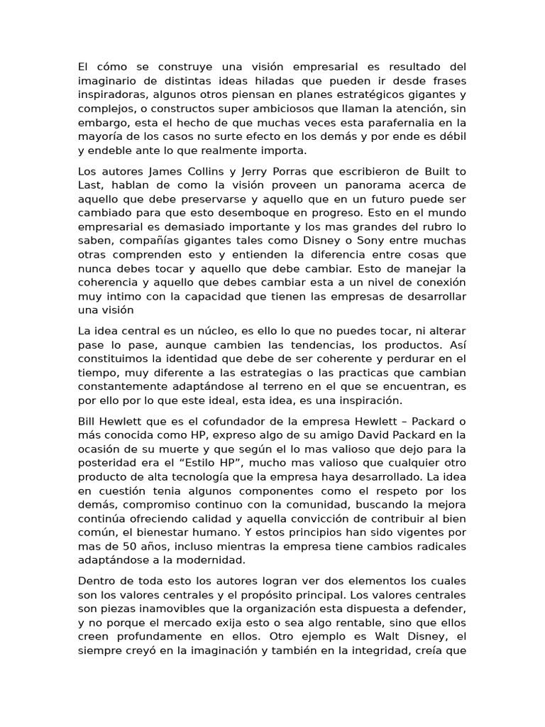 El Cómo Se Construye Una Visión Empresarial Es Resultado Del Imaginario ...