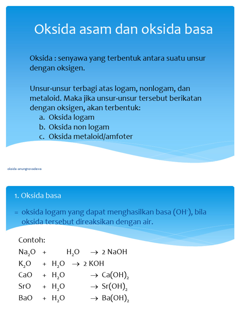 Oksida Asam Basa Dan Amfoter | PDF