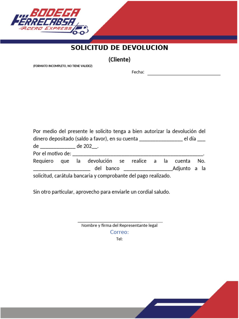 Adm. Solicitud de Devolución Cliente | PDF