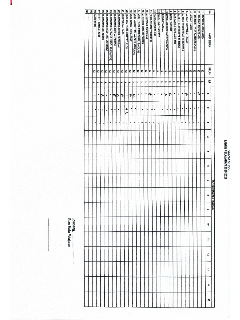 Absen 2025 Agustus | PDF