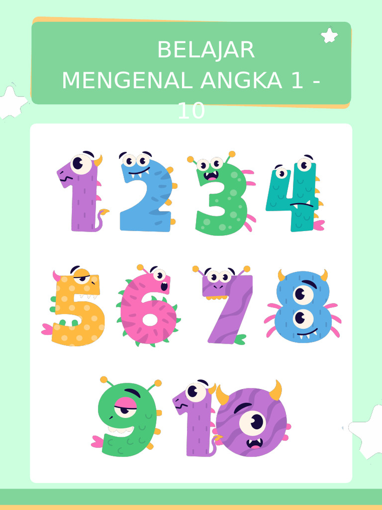 Belajar Mengenal Angka Poster Hijau Putih Gaya Ilustratif | PDF