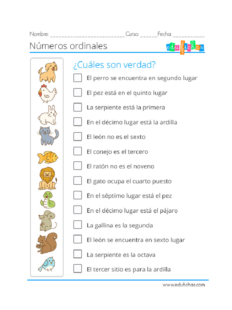 Numeros Ordinales | PDF