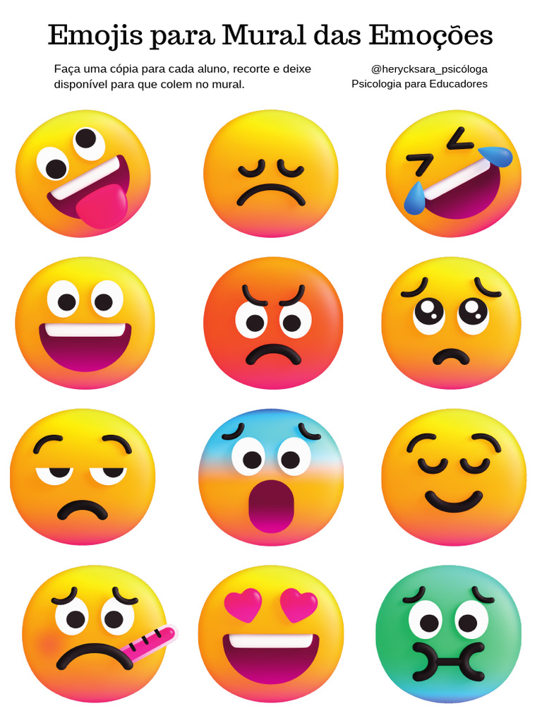 Emojis para Mural das Emoções | PDF