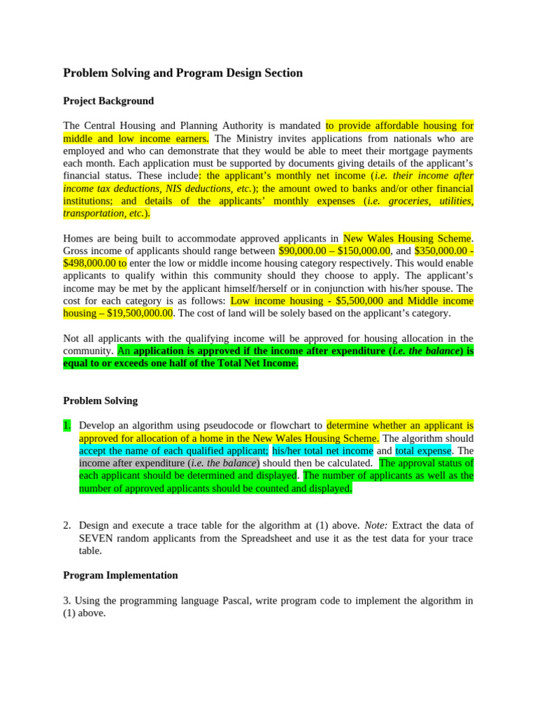 IT SBA 2026 Problem Solving and Program Design | PDF