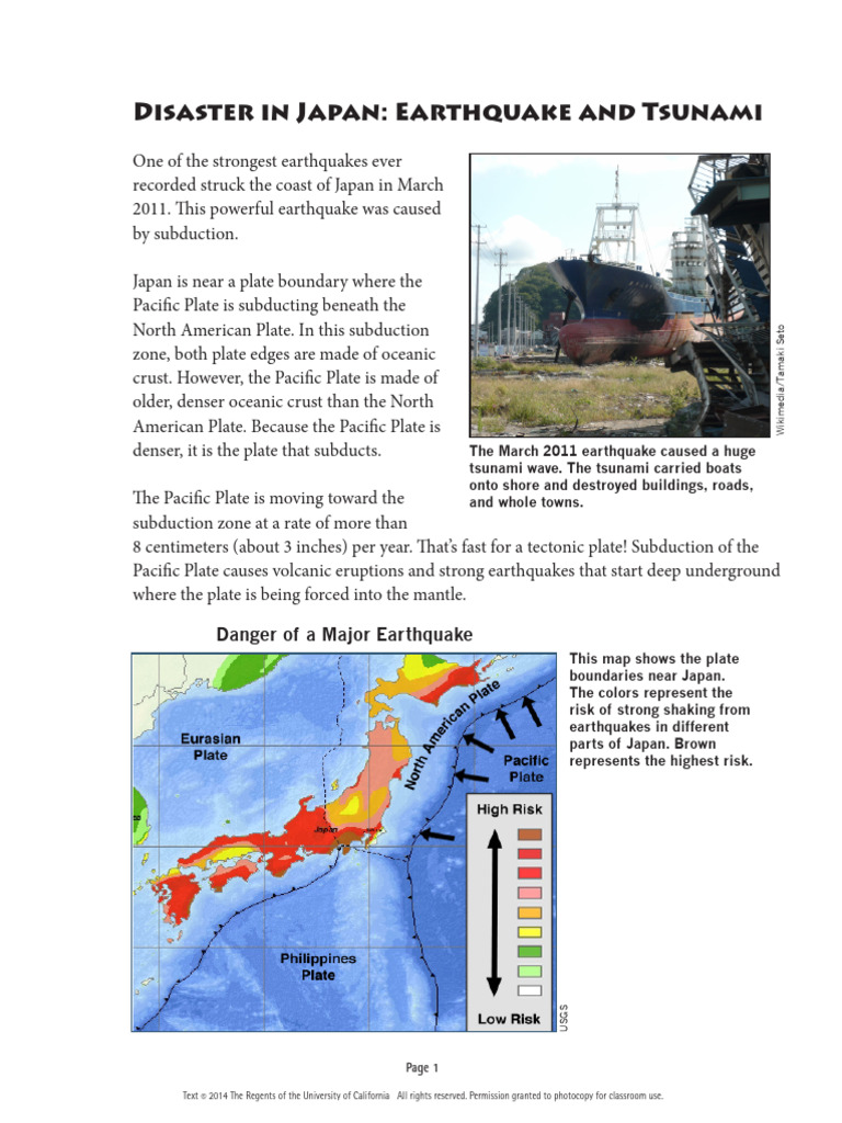 Japan's 2011 Earthquake and Tsunami Impact | PDF | Plate Tectonics ...
