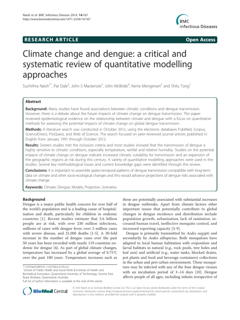 Climate Change's Impact on Dengue Models | PDF | Climate | Time Series