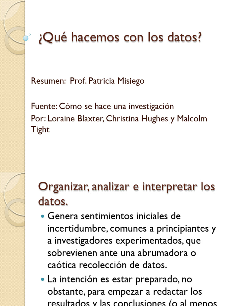 Análisis e Interpretación de Datos en Investigación | PDF | Datos ...