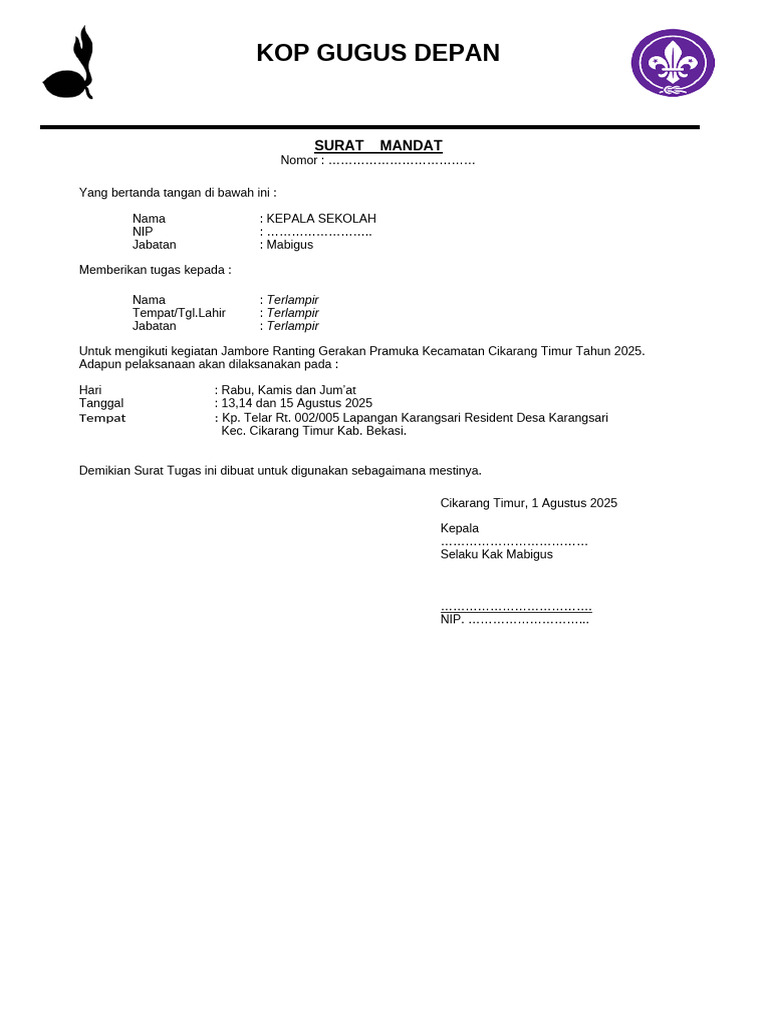 Contoh Surat Mandat | PDF