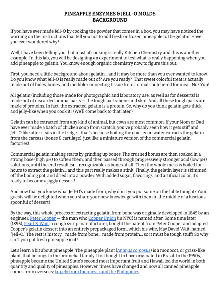 Enzyme Pineapple Lab | PDF