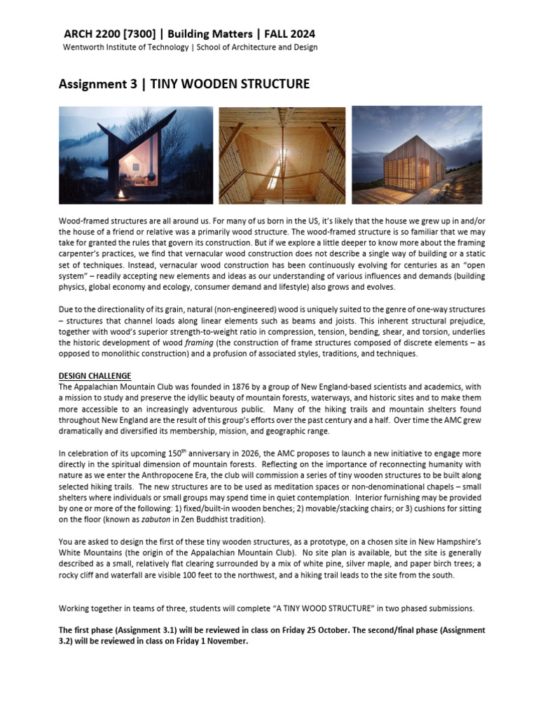 Tiny Wooden Structure Design Project | PDF | Framing (Construction)