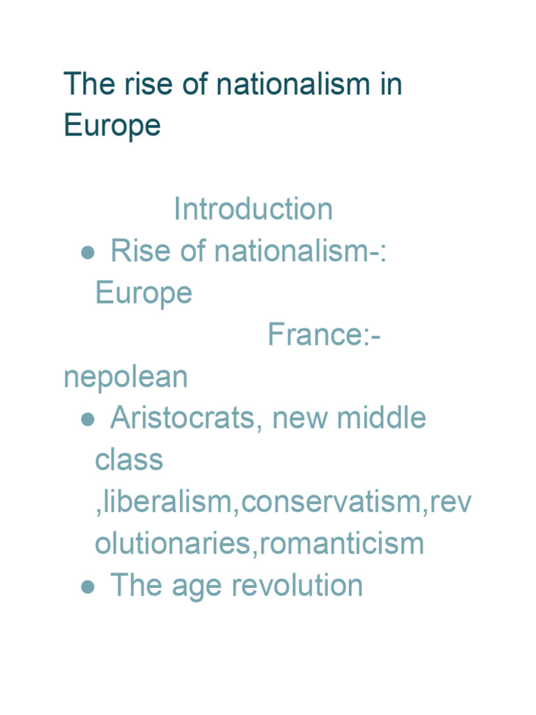 Nationalism's Rise in 19th Century Europe | PDF | Nationalism | Liberalism