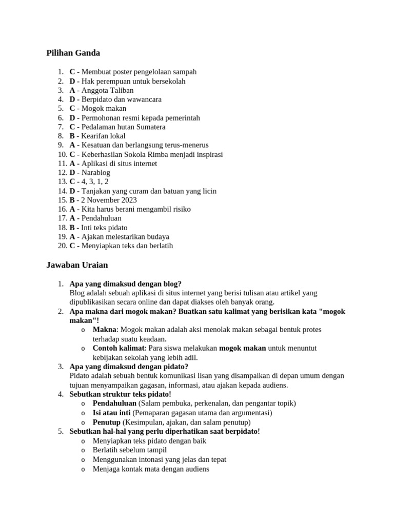 Kunci Jawaban Bi Bab 5 | PDF