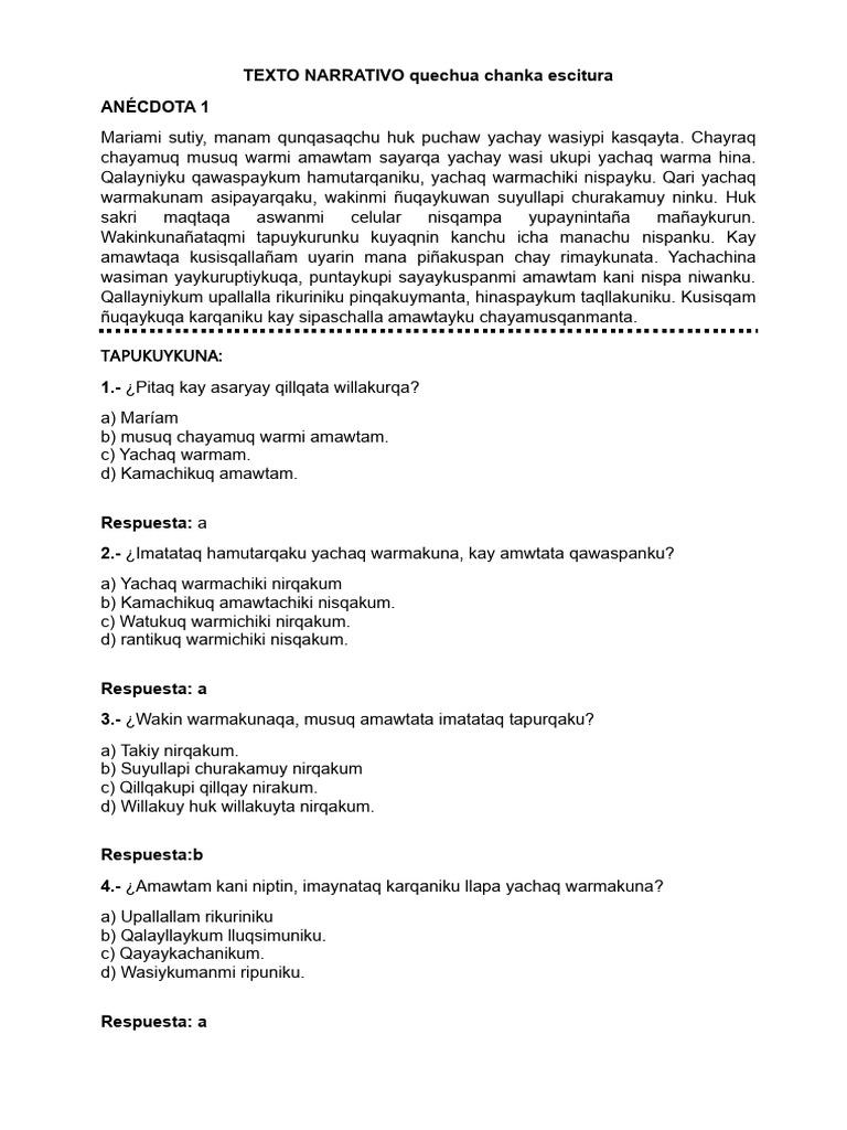 Texto Narrativo - Anecdota | PDF