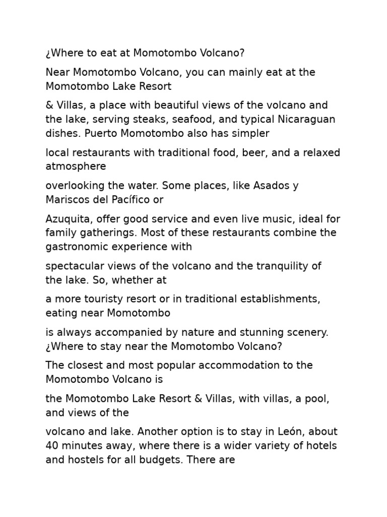 Informacion Momotombo | PDF | Volcanology