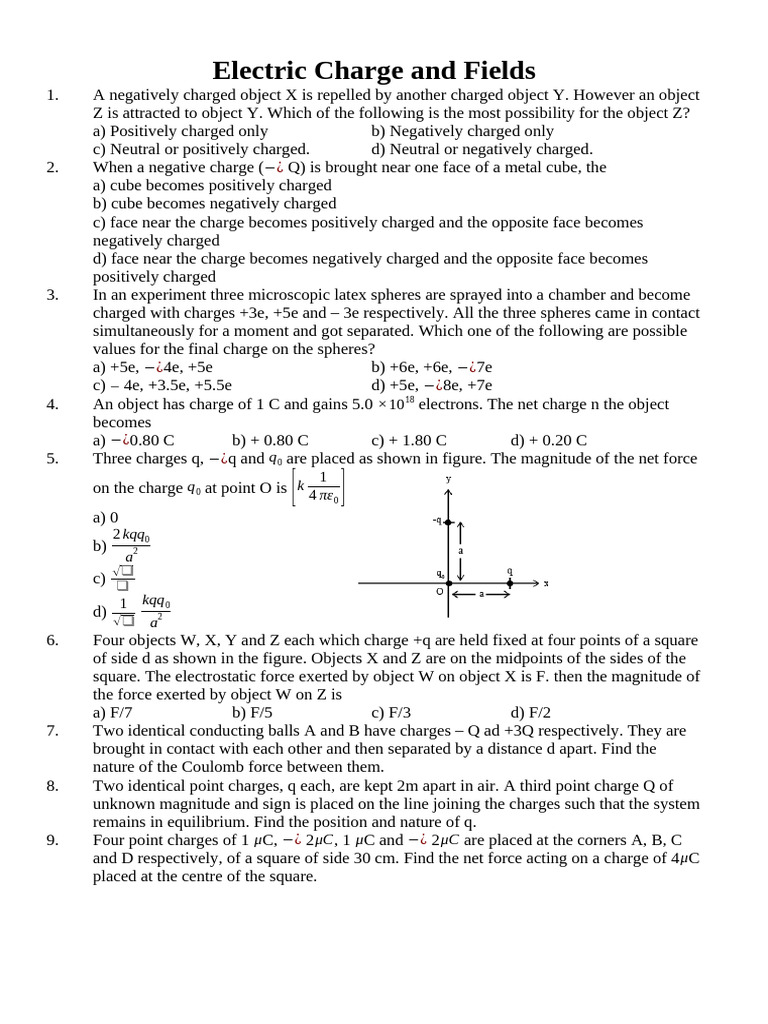 Electric Charges and Fields | PDF | Electric Field | Electric Charge