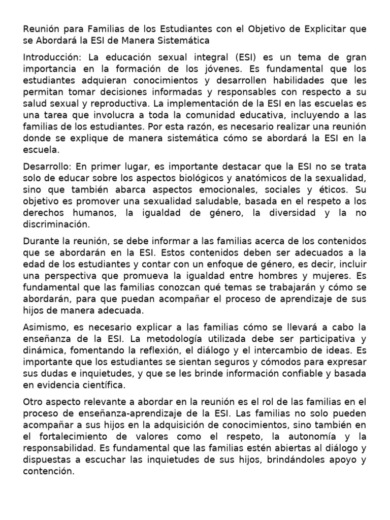 Actividad 1 ESI | PDF | Enseñando | Educación sexual