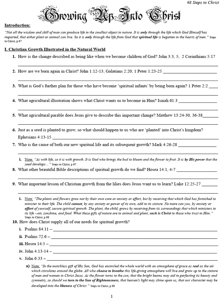 #8 Growing Up Into Christ - Student | PDF | Jesus | Gospel Of Matthew