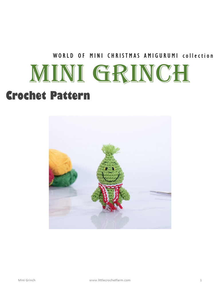 Mini Grinch Crochet Pattern Guide | PDF | Crochet | Yarn