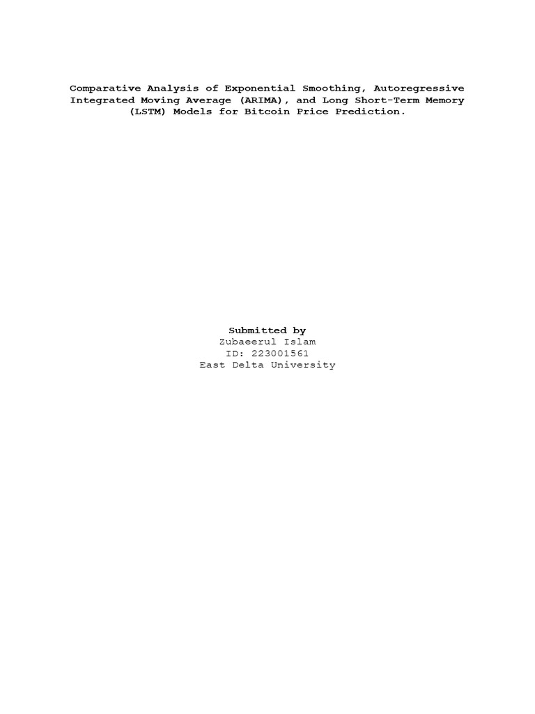 Comparative Analysis of Exponential Smoothing | PDF | Mean Squared ...