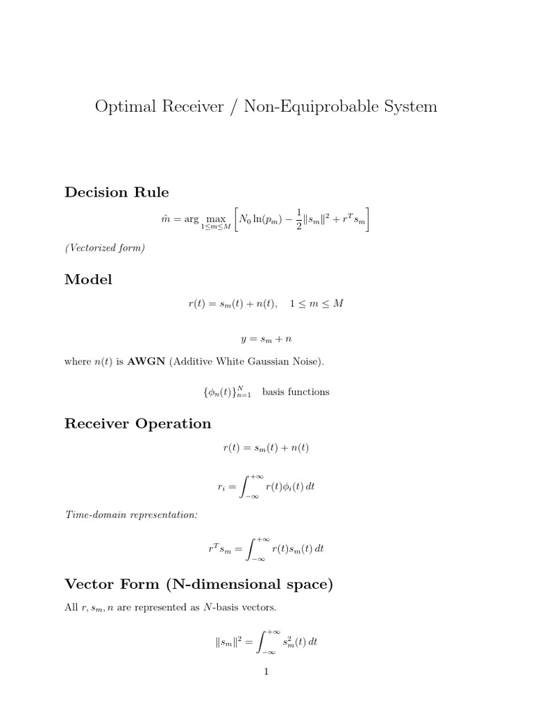 Optimal Decision Rules for Non-Equiprobable Systems | PDF | Statistical ...