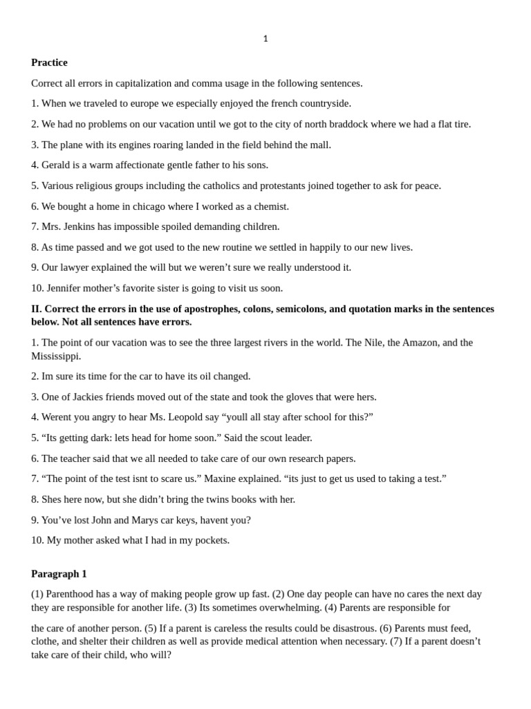 Comma and Capitalization Ged Basic | PDF | Comma | Punctuation