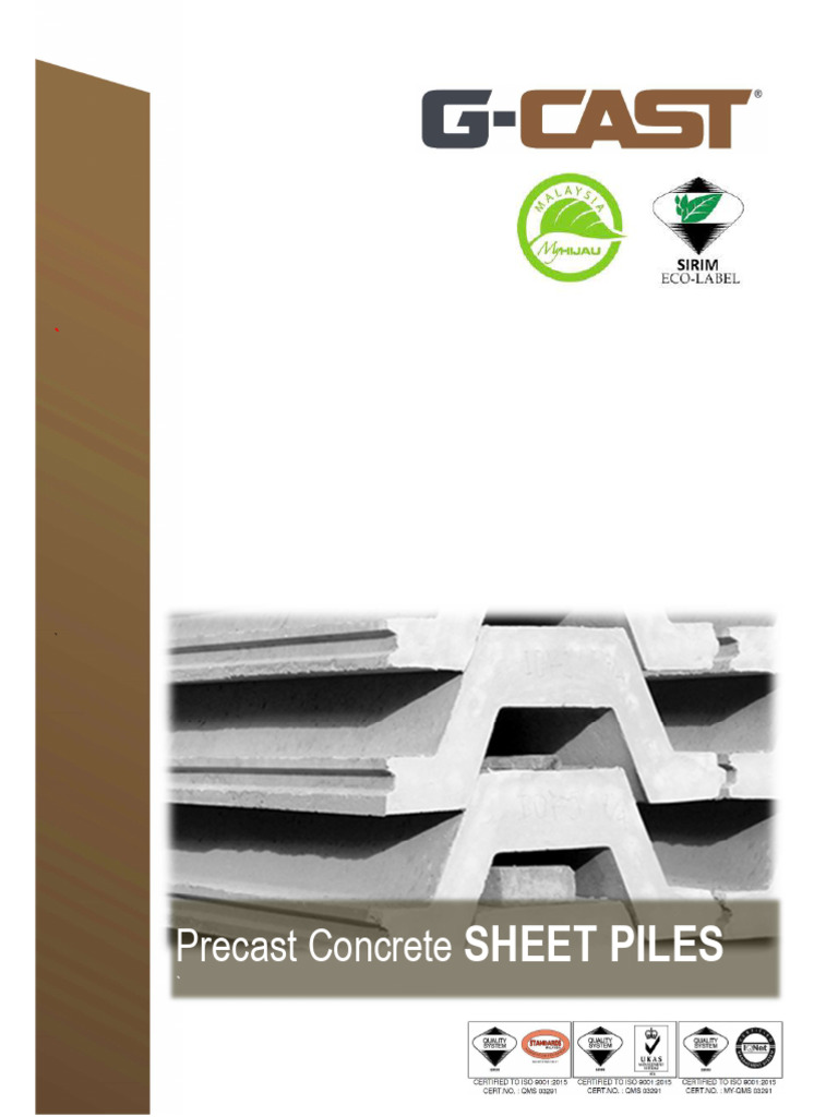 16 G Cast Catalog Concrete Sheet Piles | PDF | Concrete | Precast Concrete