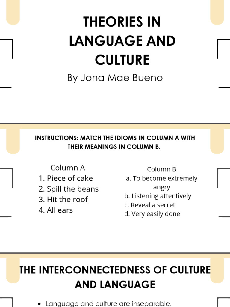 Language and Culture Theories Explained | PDF