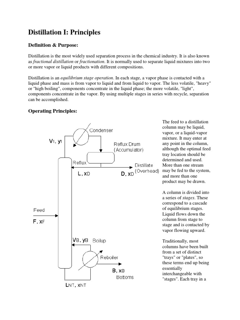 Distillation I | PDF | Distillation | Separation Processes