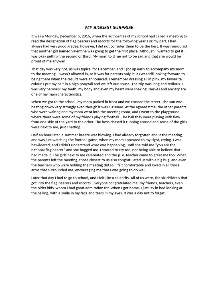 Avila Pilar - Writing An Anecdote With Descriptions | PDF