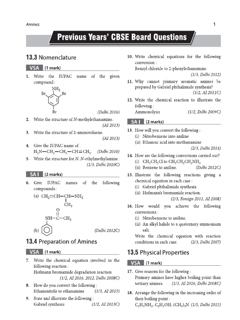Amines Pyqs | PDF