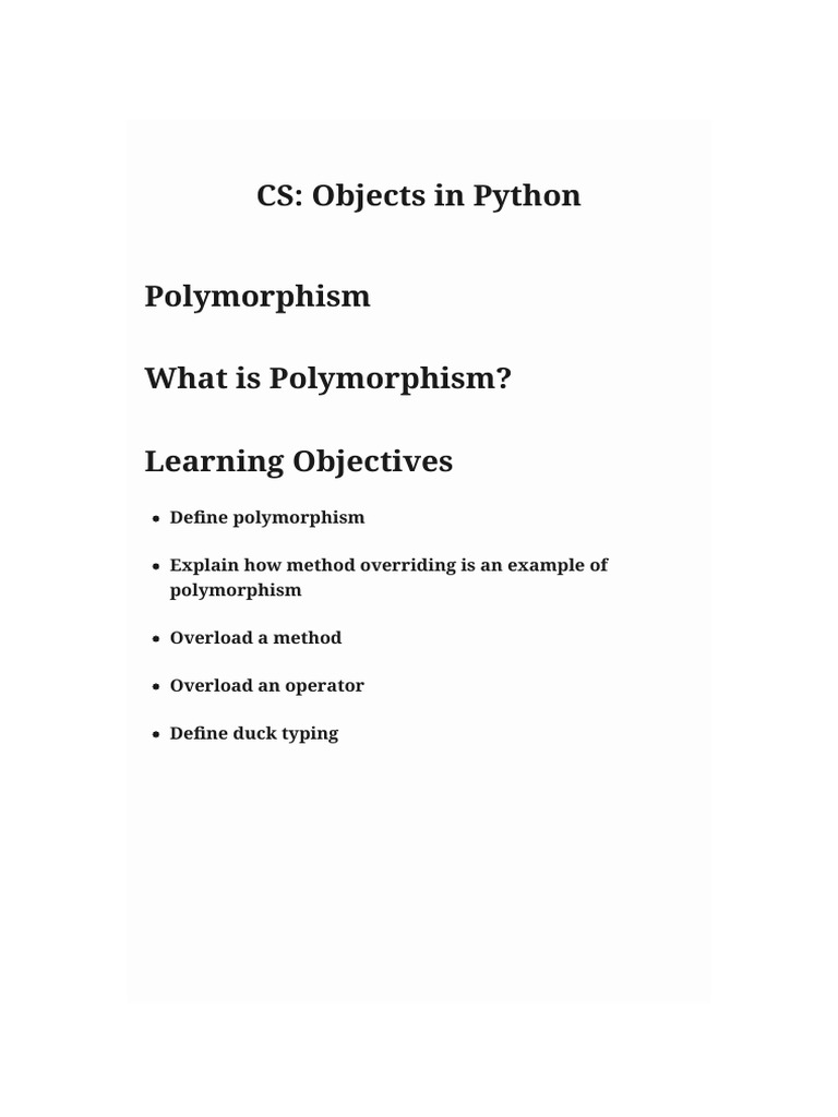 Polymorphism - Polymorphism | PDF | Method (Computer Programming) | Class (Computer Programming)