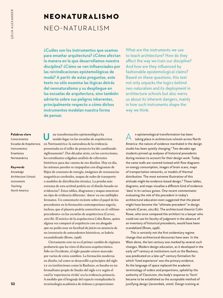 Celik Alexander - Neonaturalismo | PDF | Educación en artes liberales