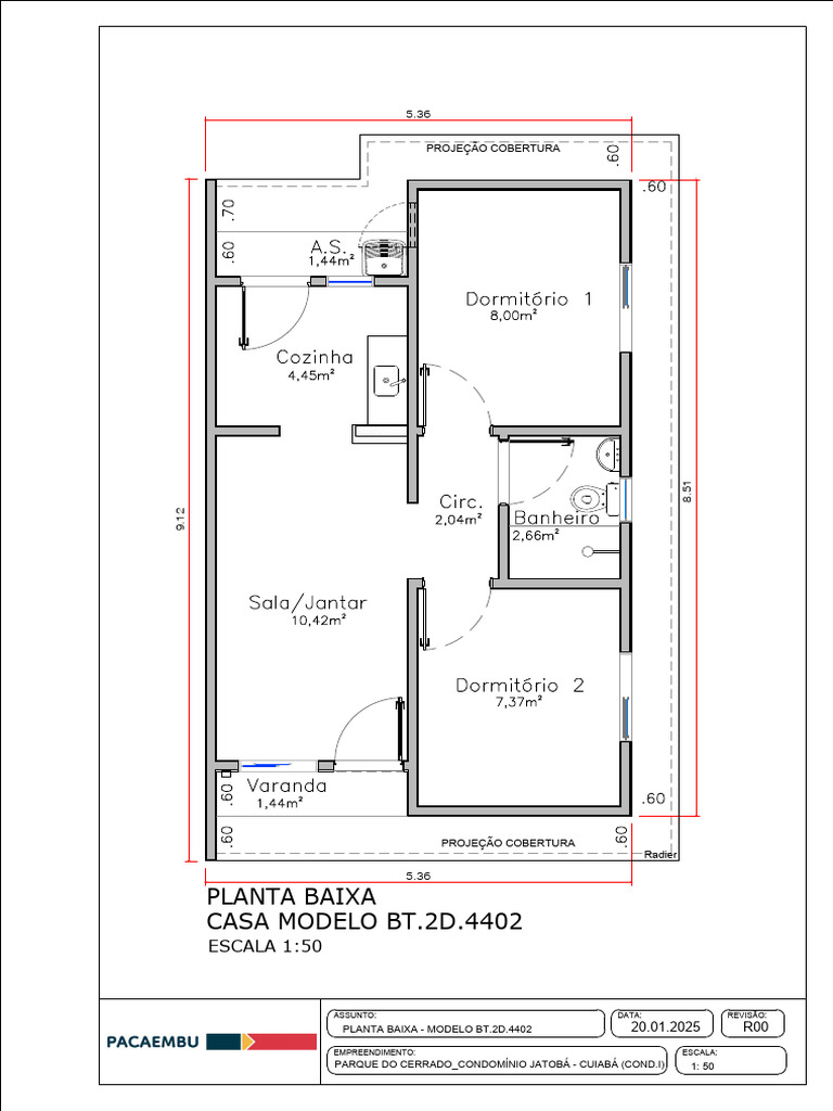 Planta Baixa Casa Modelo BT.2D.4402 | PDF