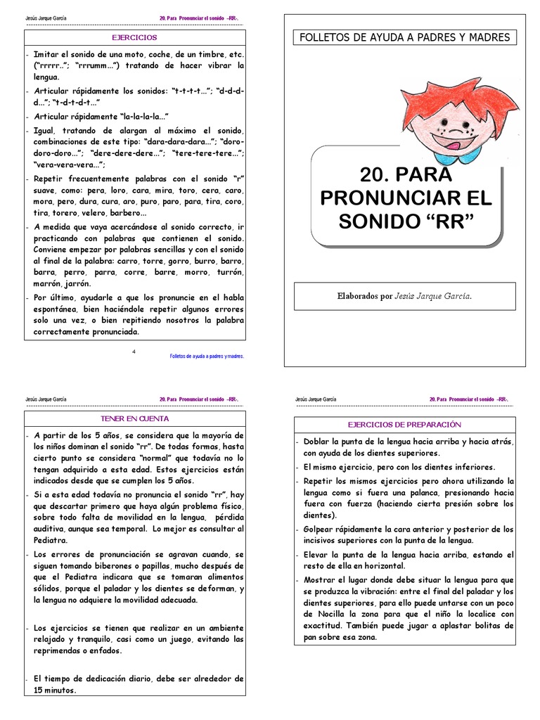 Ejercicios para Pronunciar la -RR- | PDF | Artes del Lenguaje y ...