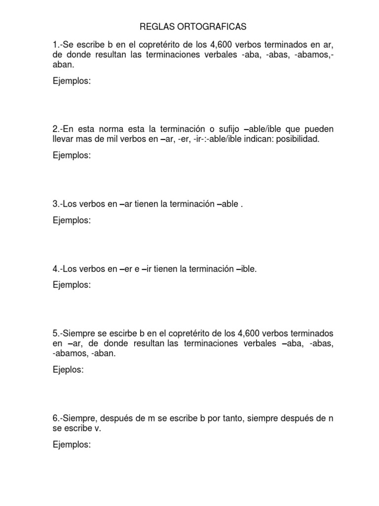 Reglas Ortograficas | PDF | Verbo | Palabra