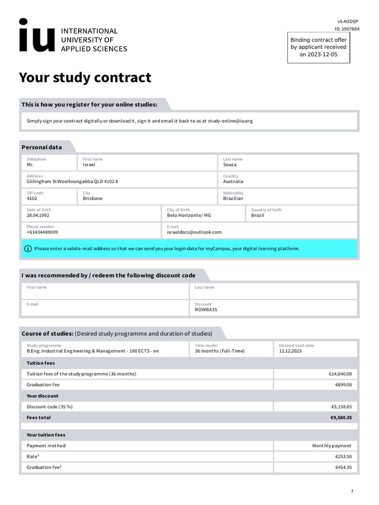 Online Study Contract Registration Guide | PDF | University And College ...