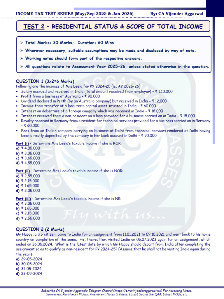 Income Tax Test Series 2025-26 Guide | PDF | Economies | Taxes