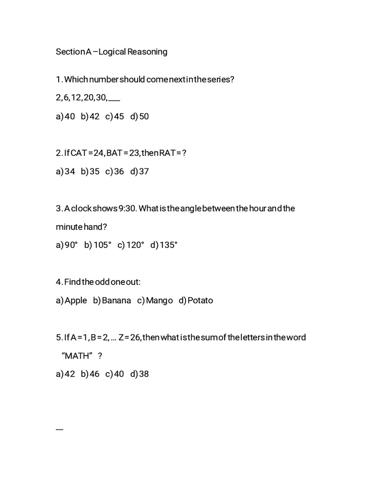 Logical Reasoning and Aptitude Questions | PDF