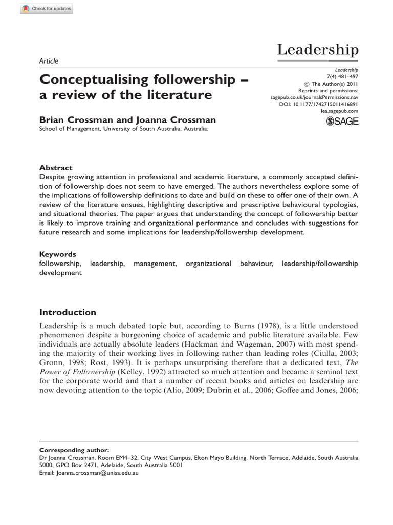 Understanding Followership Concepts | PDF | Leadership | Goal
