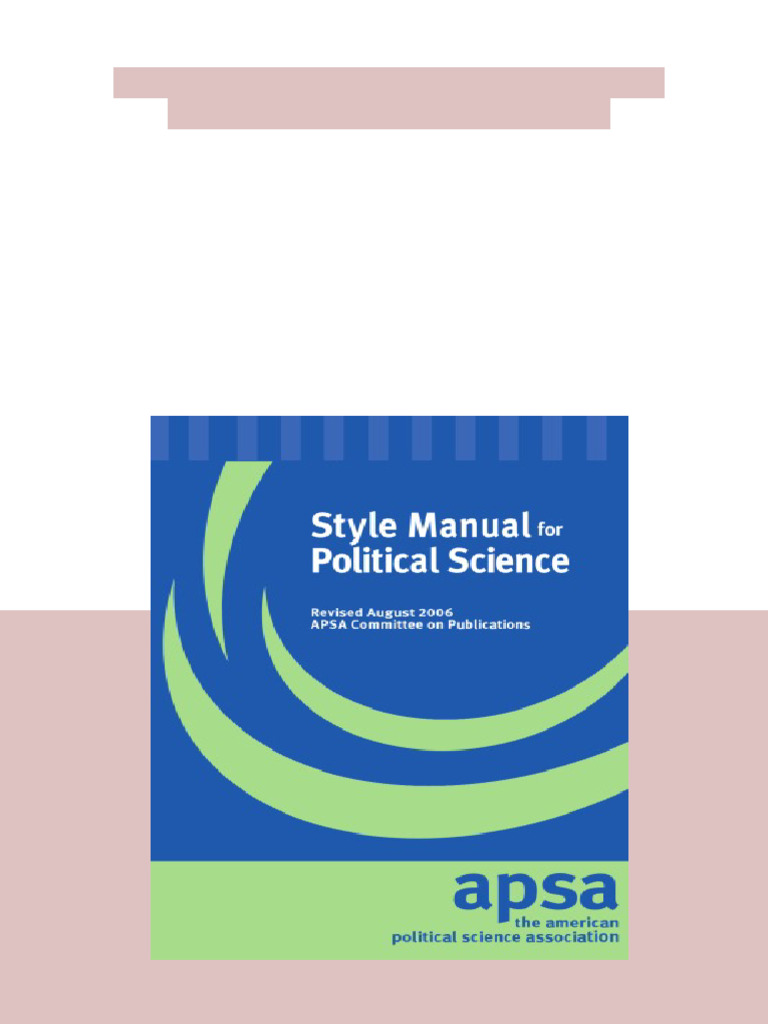 Style Manual for Political Science Revised Ed Michael K. Lane Complete ...