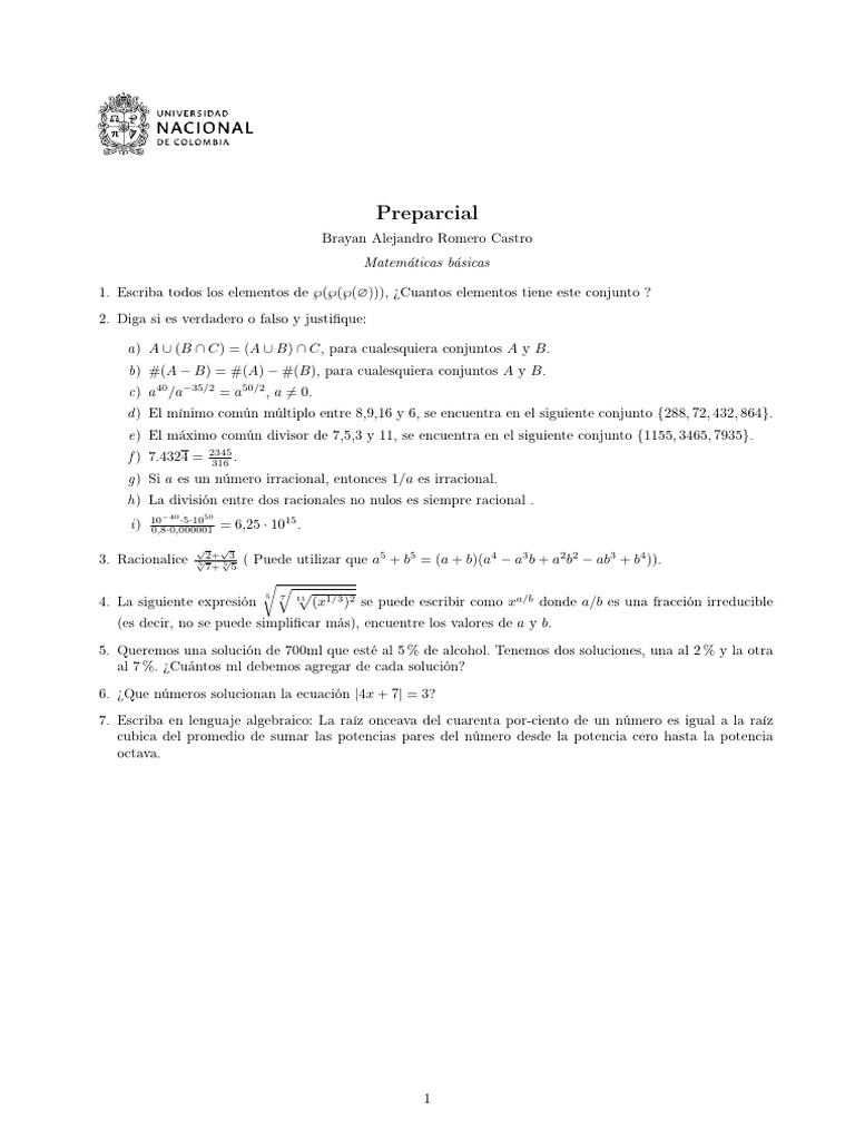 Preparcial | PDF