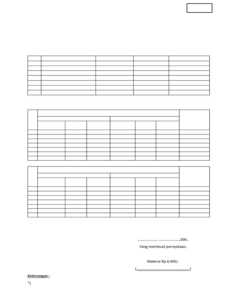 F 1.06 Form Surat Pernyataan Perubahan Data Blanko | PDF