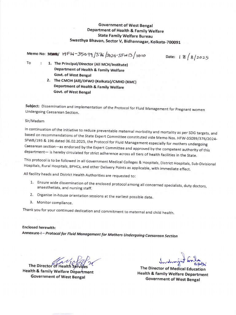 Fluid Management Protocol for Caesarean Section | PDF | Motherhood ...