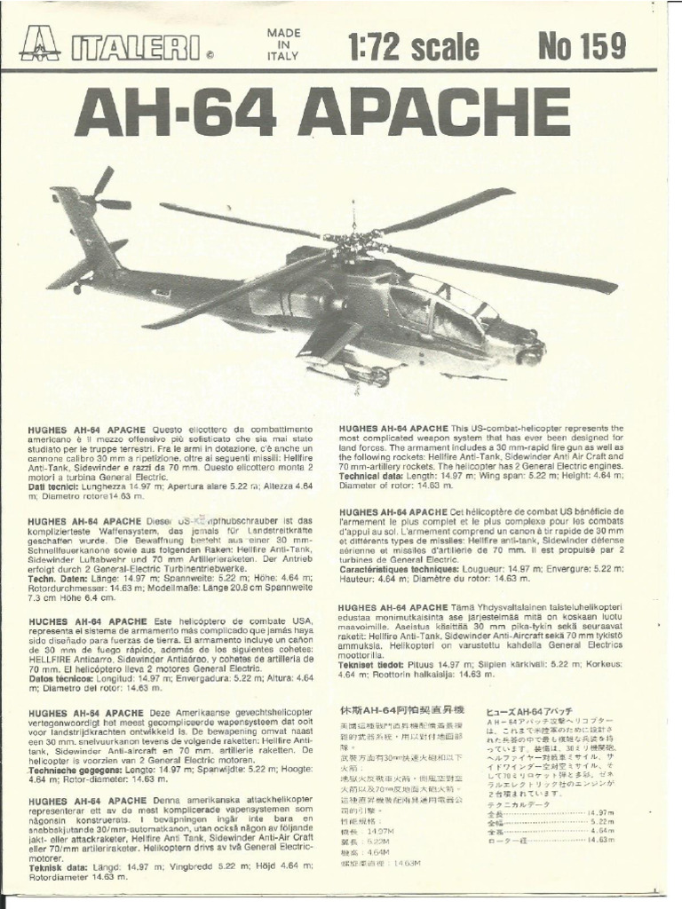 Italeri 1 72 AH-64 Apache-Instructions | PDF