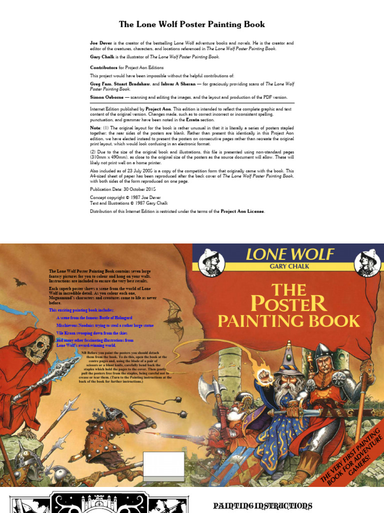 Lone Wolf Poster Painting Book Guide | PDF | Page Layout